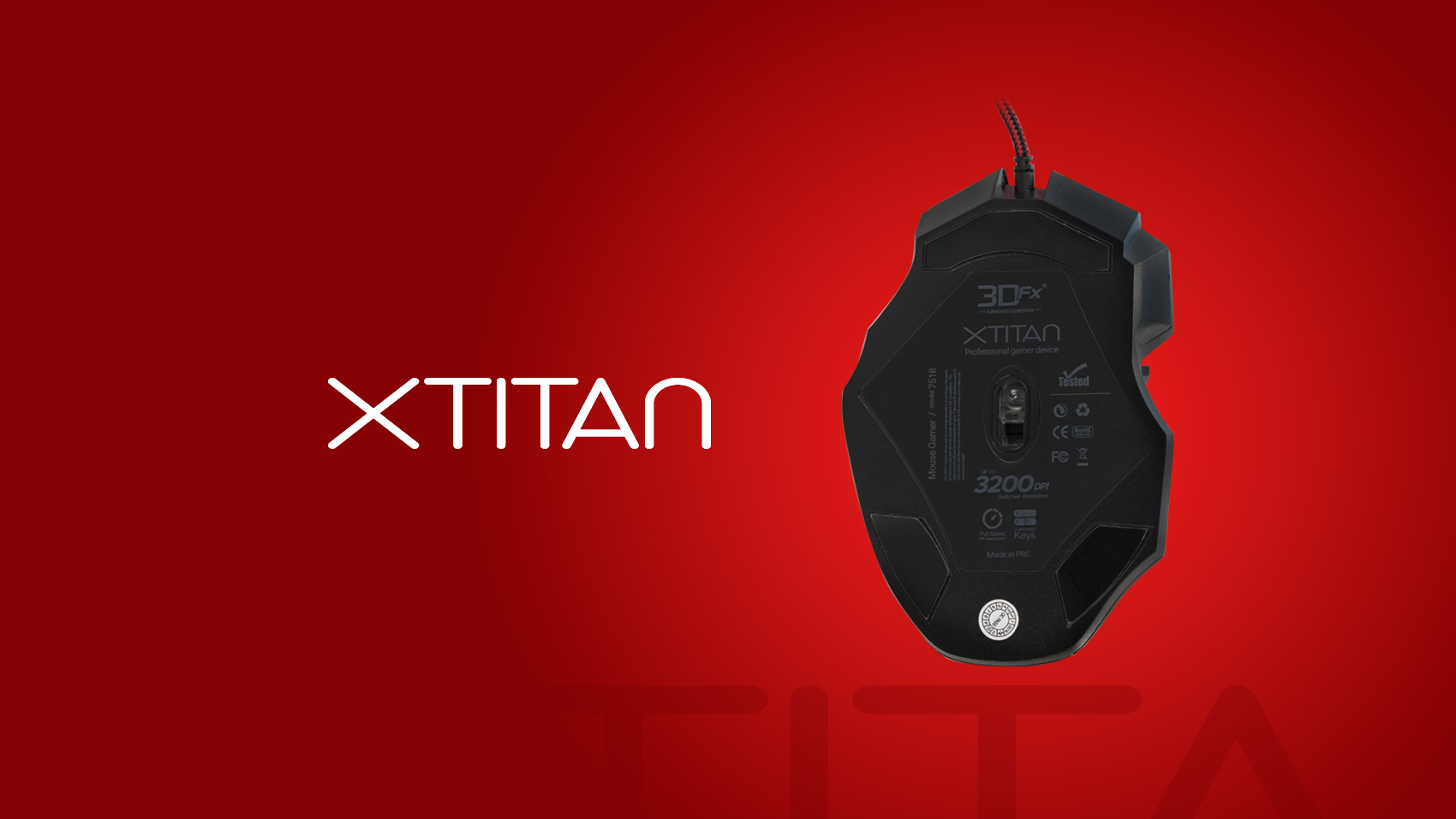 3DFX GAMER MOUSE XTITAN 3200DPI | MOUSE GAMER