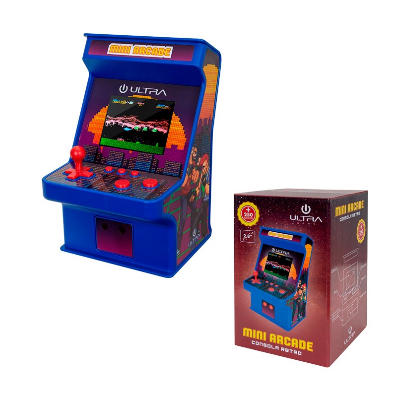 CONSOLA MINI ARCADE 256 JUEGOS LCD 2.8
