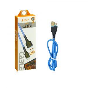 CABLE MICROUSB 5 PIN 1 METRO 2.1A DATOS Y CARGA BLANCO