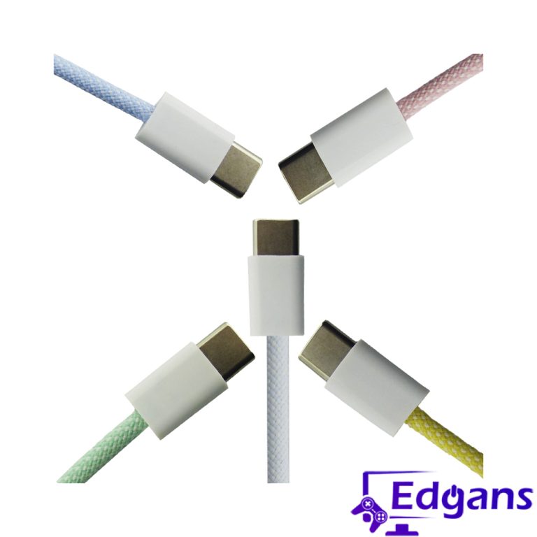 CABLE TIPO C À TIPO C CARGA Y DATOS MALLA VERDE | EDGANS ELECTRONIC AND GAMES